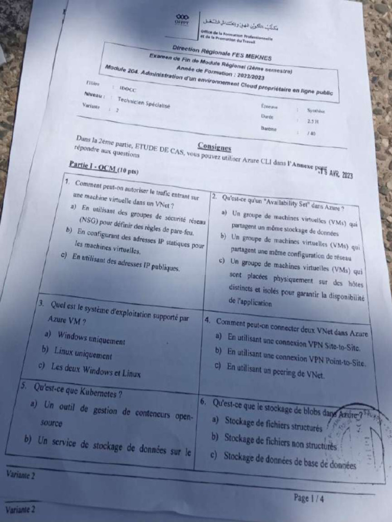 EFM V2 Fes-Meknes(2022_2023) | PDF