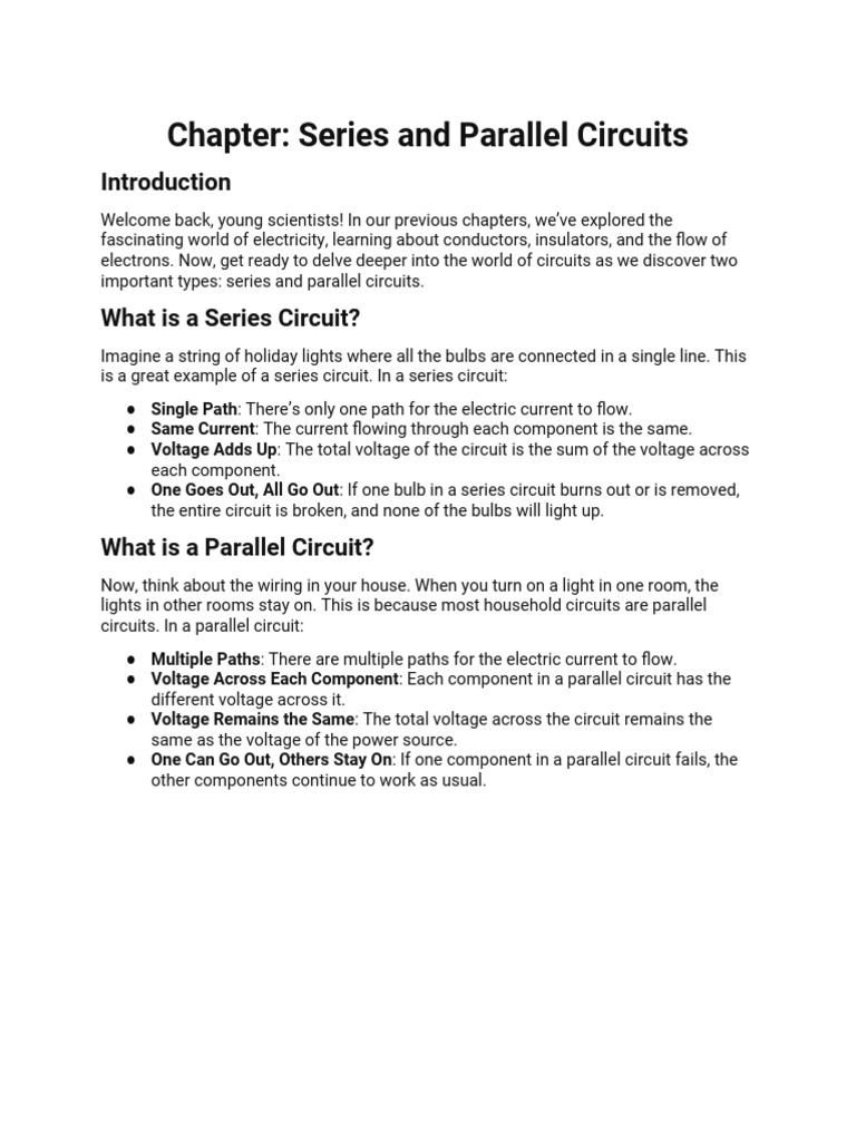 Chapter - Series and Parallel Circuits | PDF | Series And Parallel Circuits | Voltage