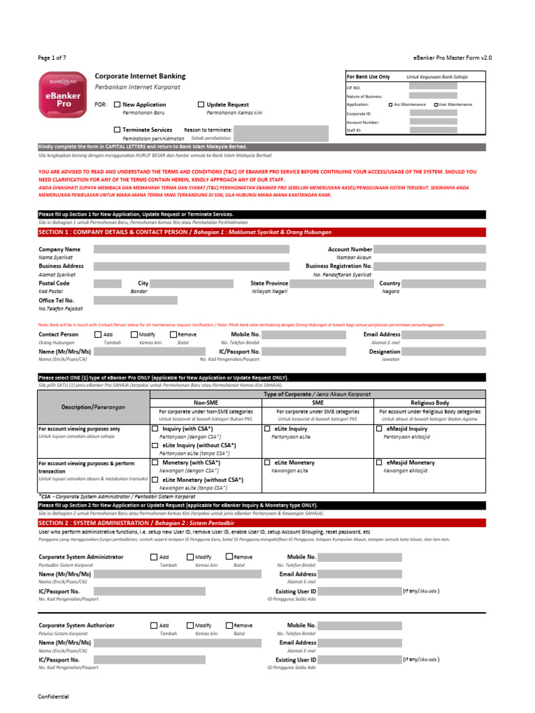 Appendix 2 - EBanker Pro Master Form v2.0 Updt | PDF