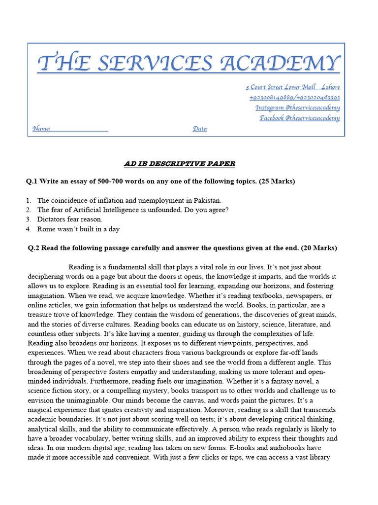 Ad Ib Descriptive Paper | PDF | Adverb | Knowledge