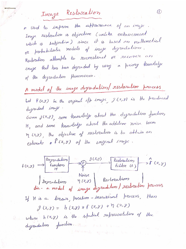 Image Restoration Unit-3 | PDF