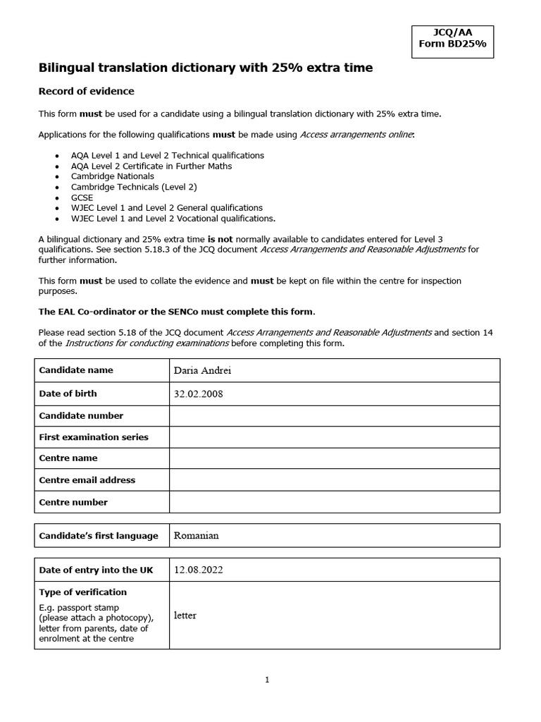 Form Bd25 Final | PDF