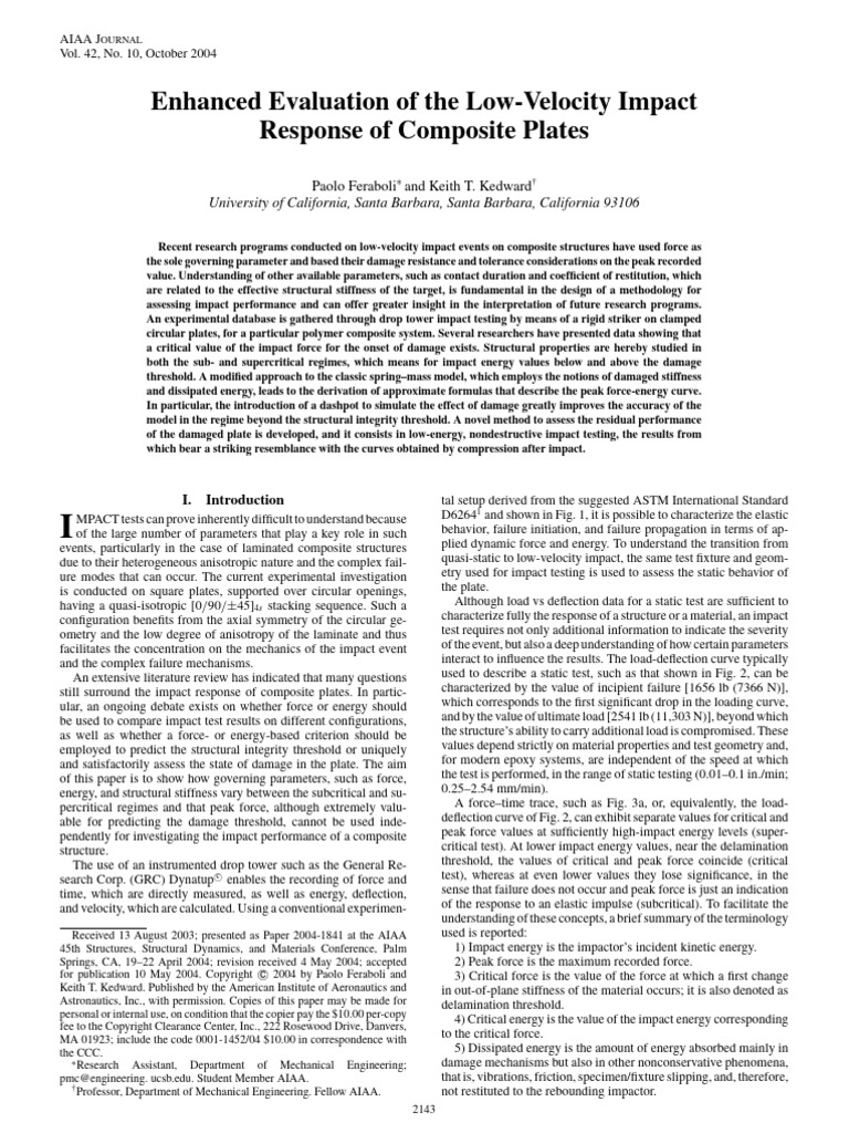 2004 AIAAJrnl LVI | PDF | Force | Fracture