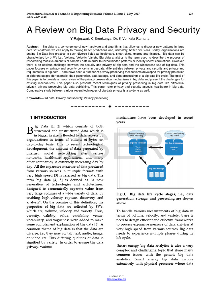 A Review On Big Data Privacy and Security | PDF | Big Data | Privacy