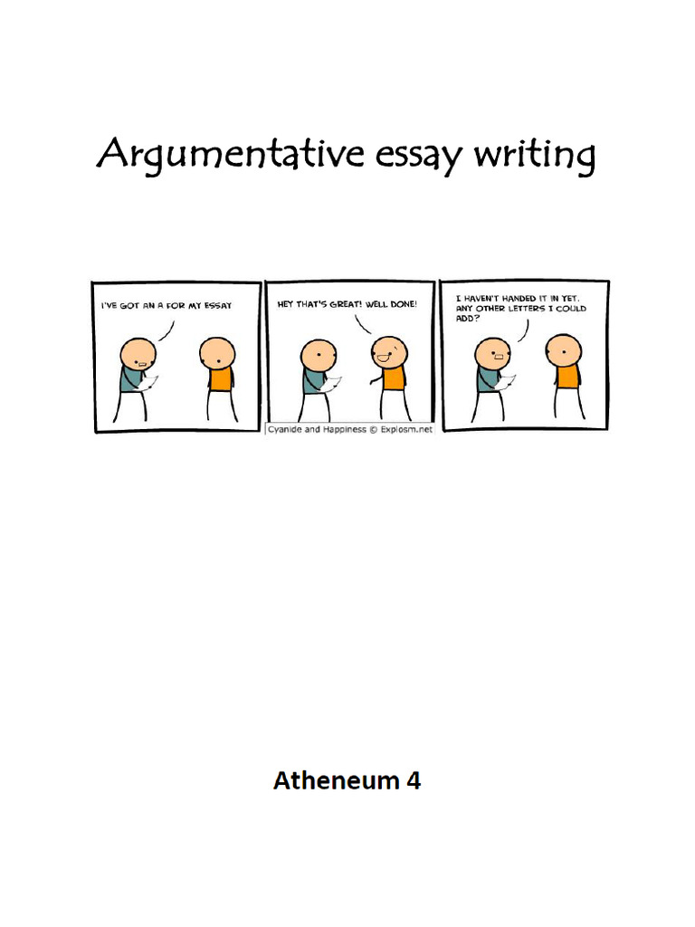 handout writing v4 | PDF | Essays | Argument