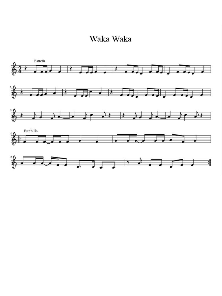 waka-waka - 3 PARTITURAS | PDF