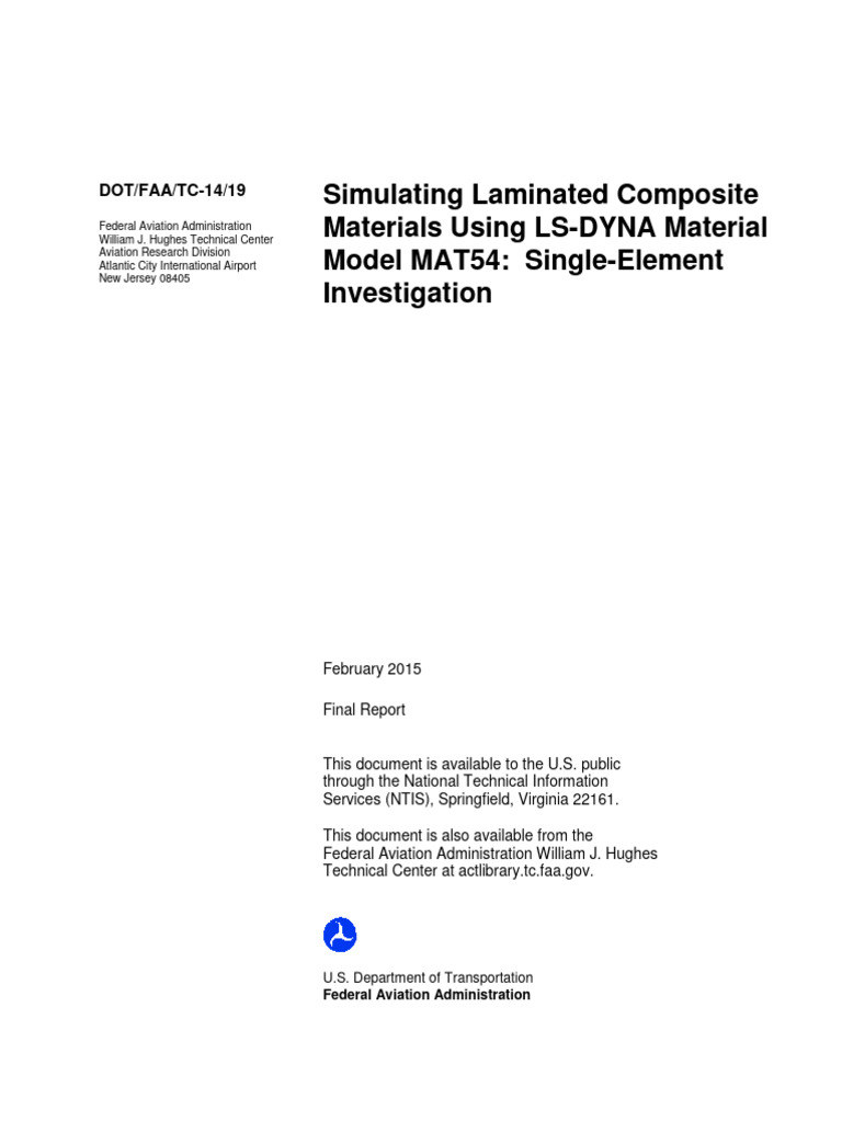 2015 FAA Single Element Report Tc14 19 | PDF | Composite Material ...