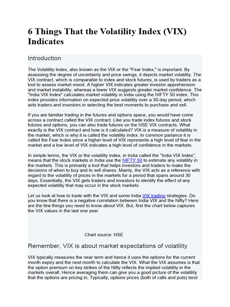 INDIA VIX | PDF | Vix | Option (Finance)