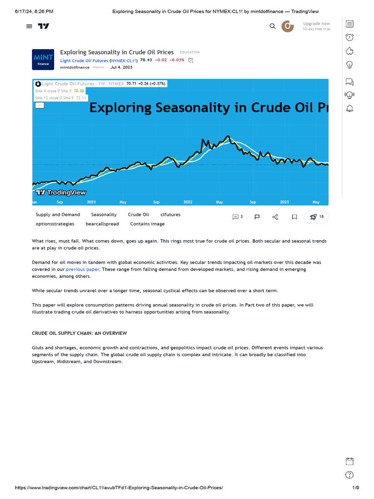 Exploring Seasonality in Crude Oil Prices For NYMEX - CL1! by ...