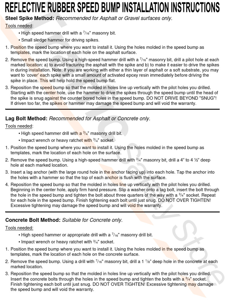 Reflective Rubber Speed Bump | PDF | Drill | Building Materials