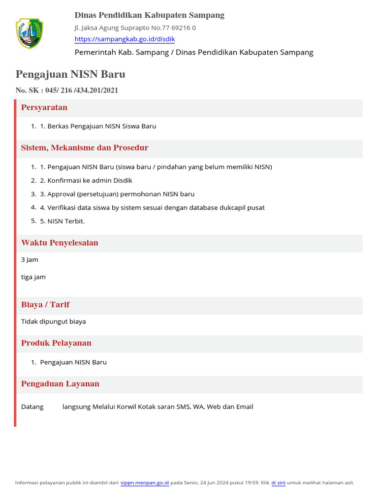 Panduan Pengajuan NISN Baru Siswa | PDF | Bisnis | Pengelolaan Keuangan & Uang