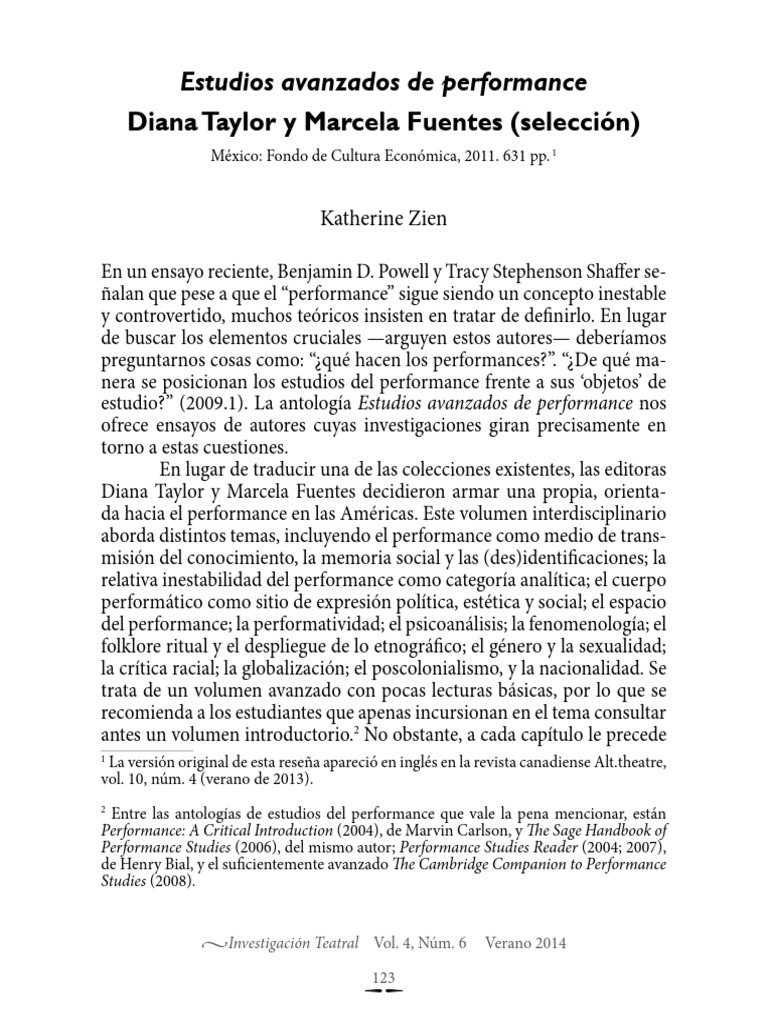 Estudios Avanzados de Performance - Diana Taylor | PDF | Arte de ... Estudios Avanzados de Performance - Diana Taylor | PDF | Arte de ...