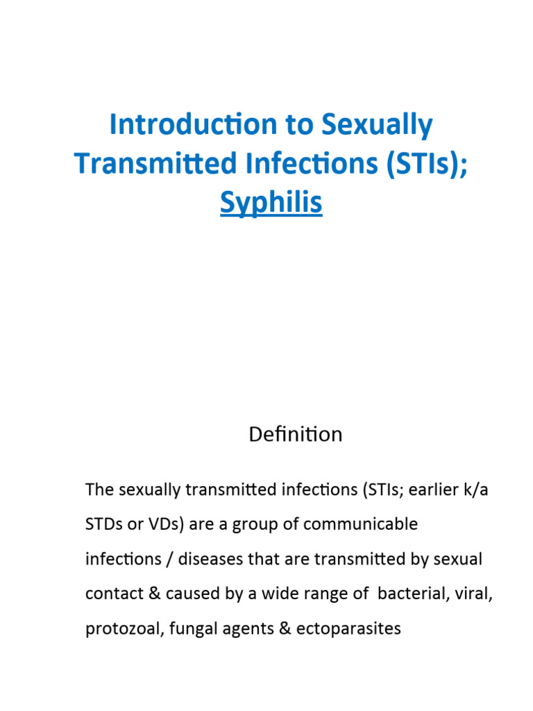Introduction Stis Syphilis | PDF | Sexually Transmitted Infection | Microbiology