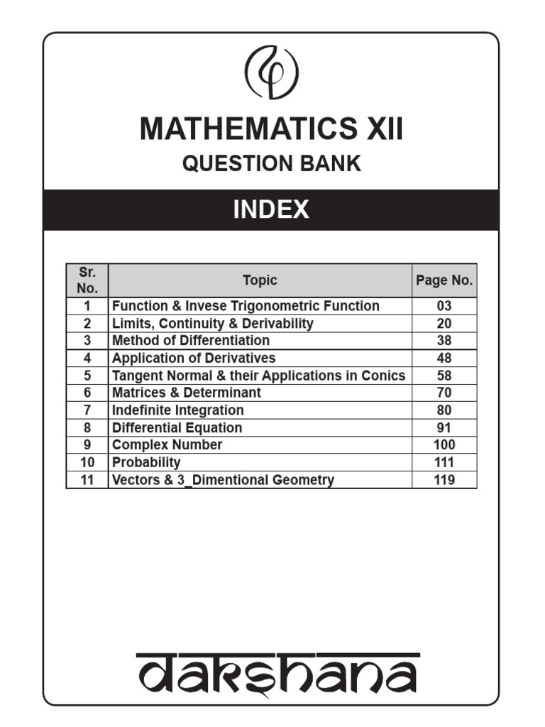 XII - JEE Maths - Question Bank | PDF | Function (Mathematics ...