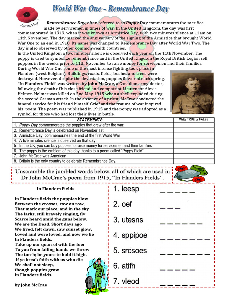 armistice-day reading comp | PDF | Military Of Canada | Global Conflicts