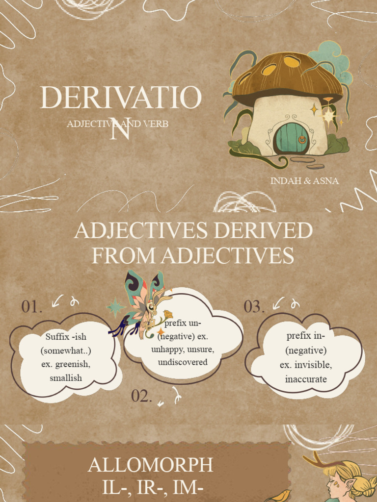 Derivation Adjectives and Verbs | PDF | Adjective | Verb