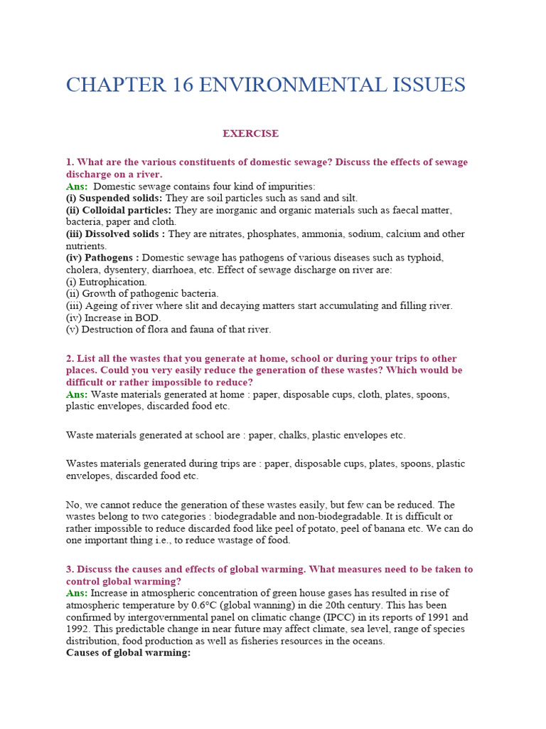 Chapter 16 Environmental Issues | PDF | Climate Change | Waste
