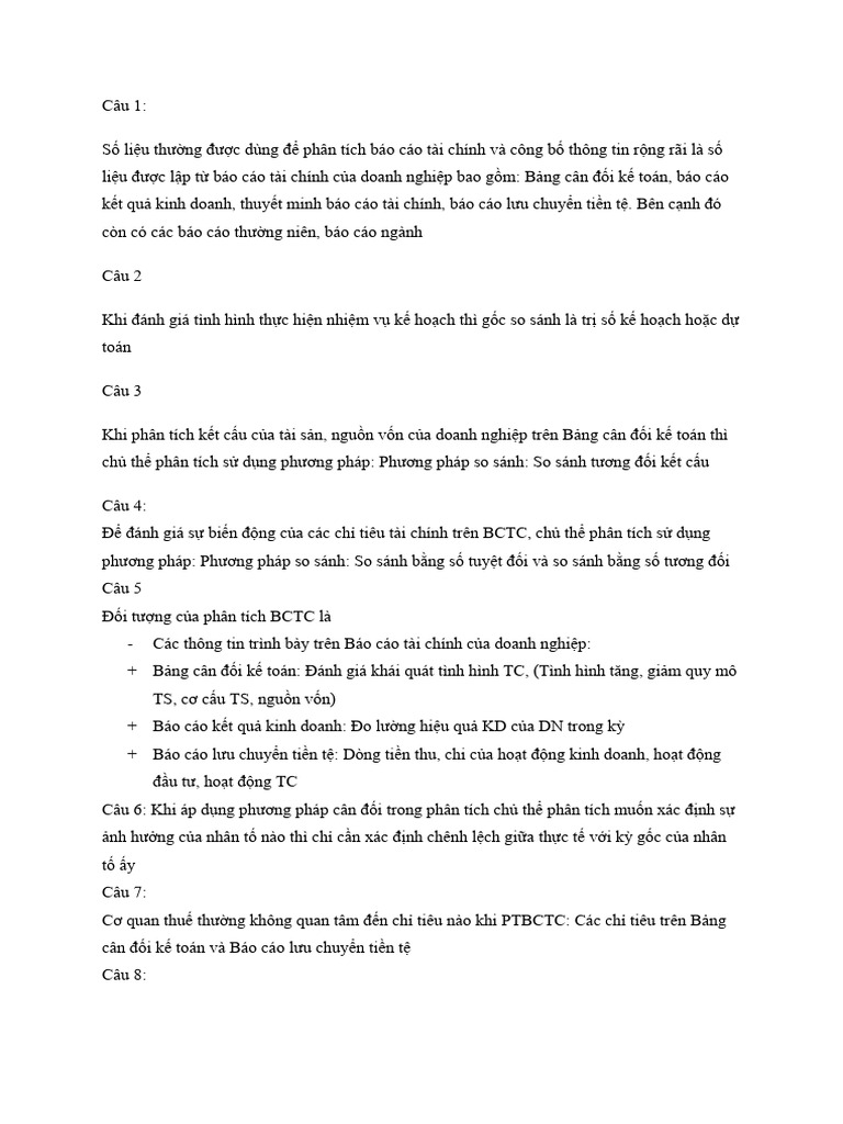 Phân Tích BCTC | PDF