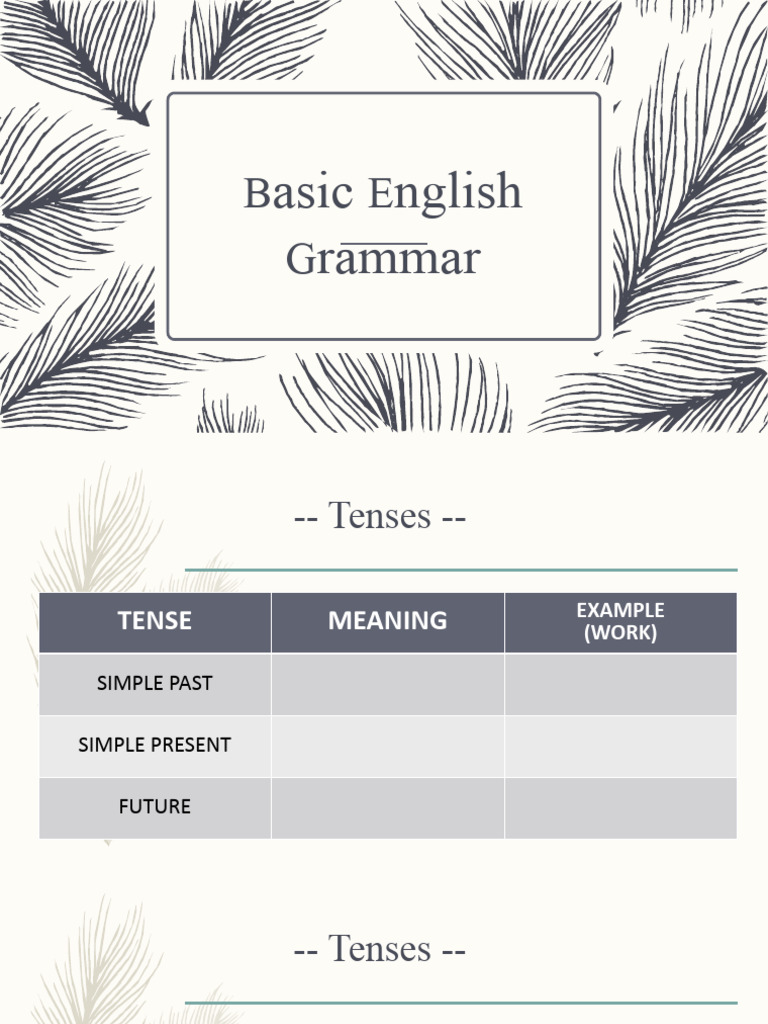 English Grammar: Tenses & Agreement | PDF | Verb | Grammatical Number