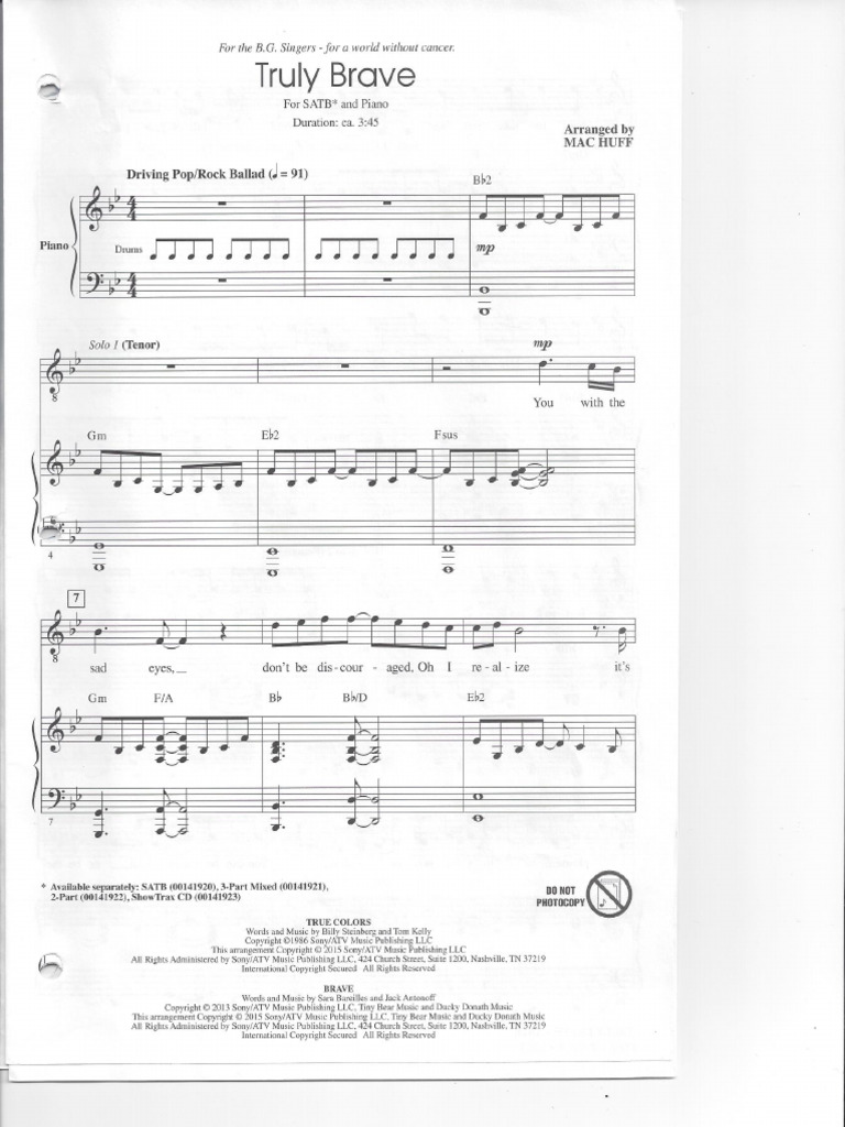 Truly Brave Music Scan | PDF