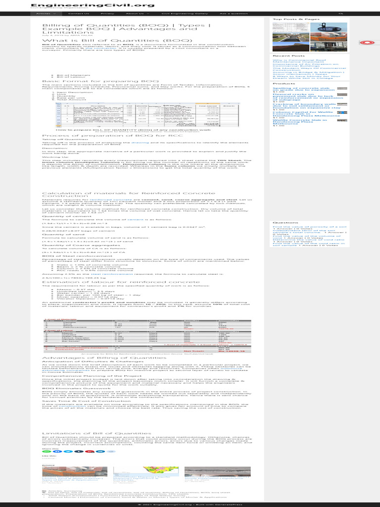 Billing of Quantities BOQ Types Example BOQ Advantages and Limitations ...