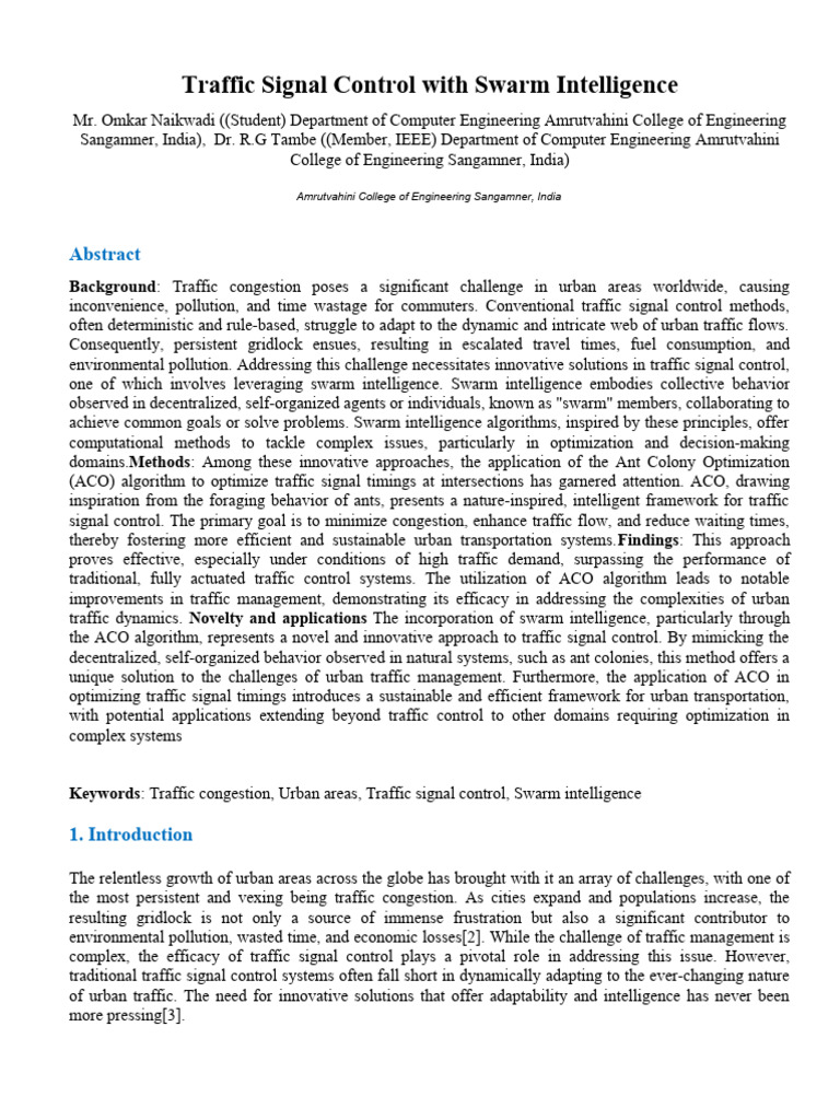 Traffic Signal Control Reserch Pdf