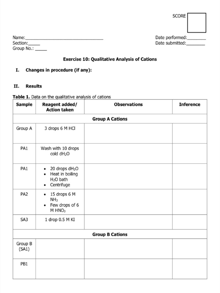 Chem Lab Ex 10 | PDF