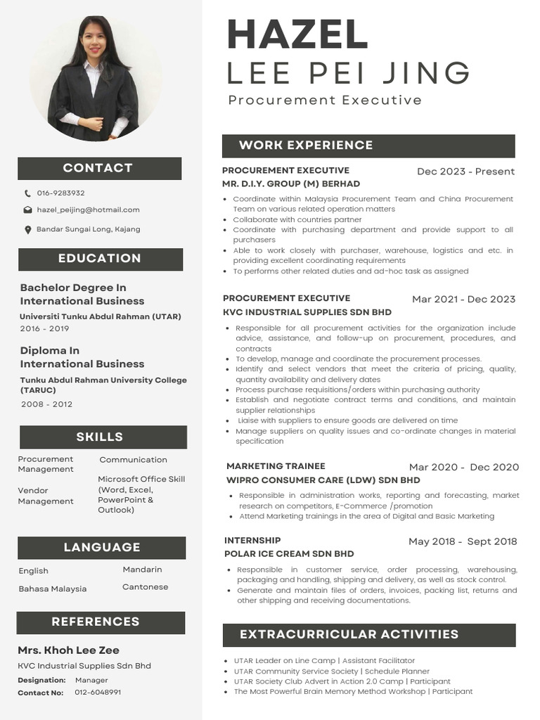 Resume-Hazel Lee | Download Free PDF | Procurement | Warehouse
