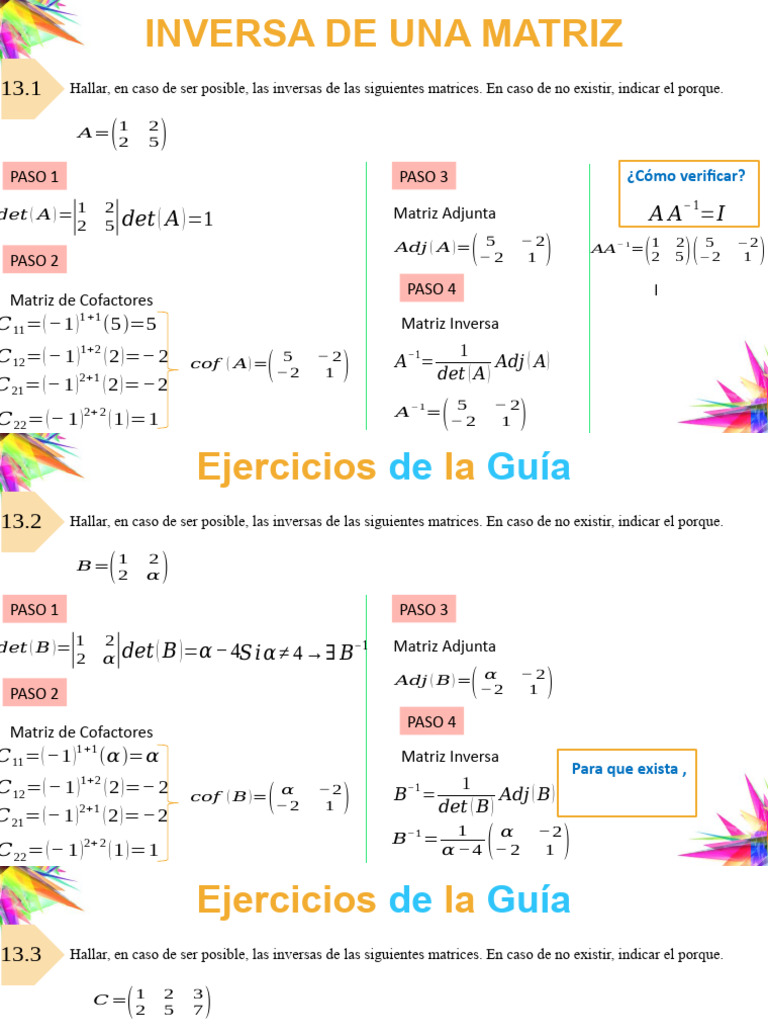 Matrices Inversa | PDF | Álgebra | Análisis funcional