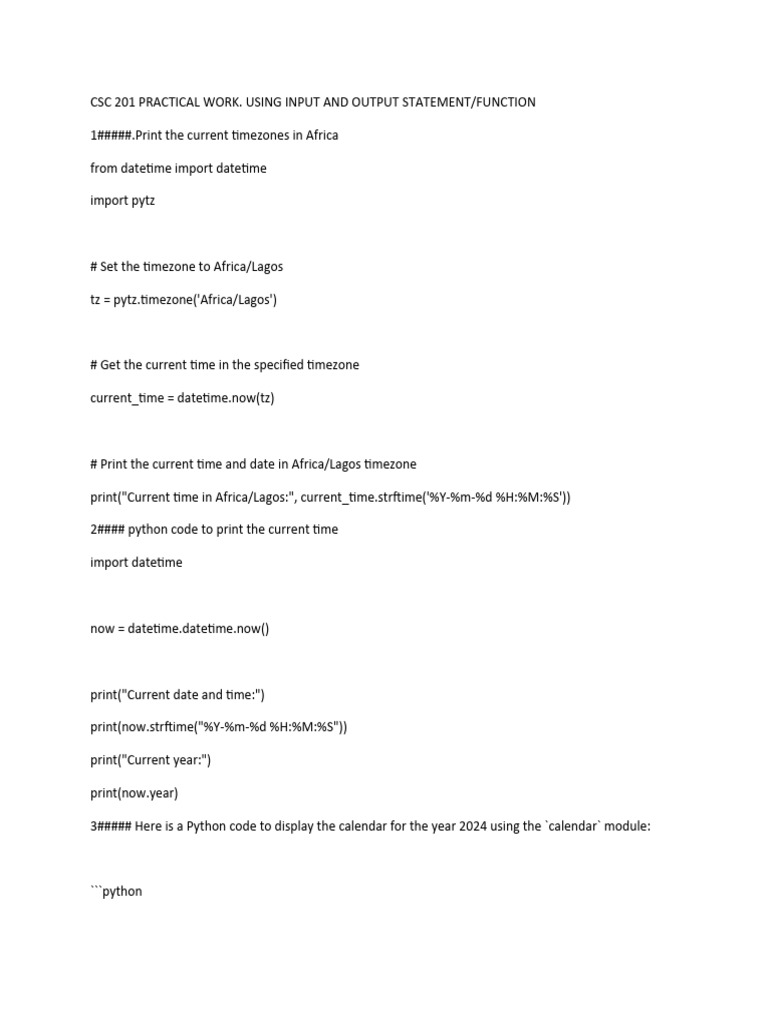 CSC201 PRACTICAL - Print TH-WPS Office-1 | PDF