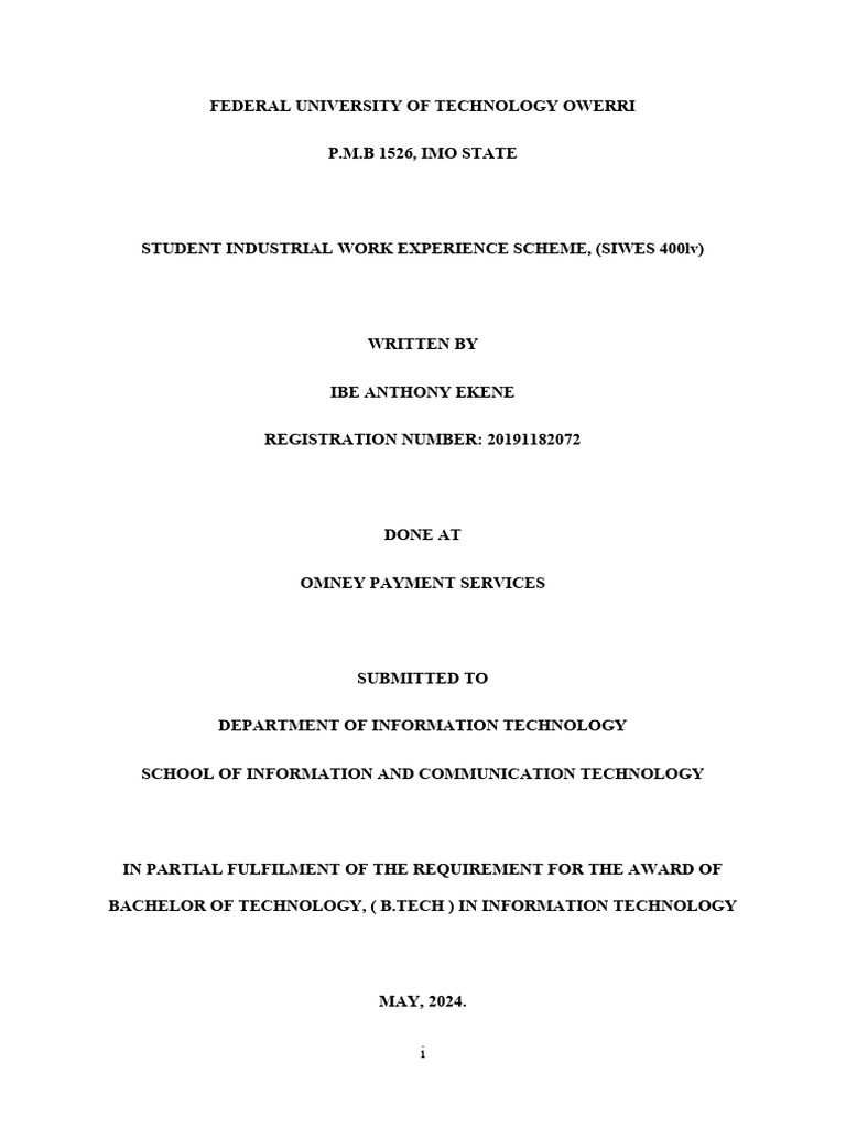 Siwes Report On Programming | PDF | Html | Html Element