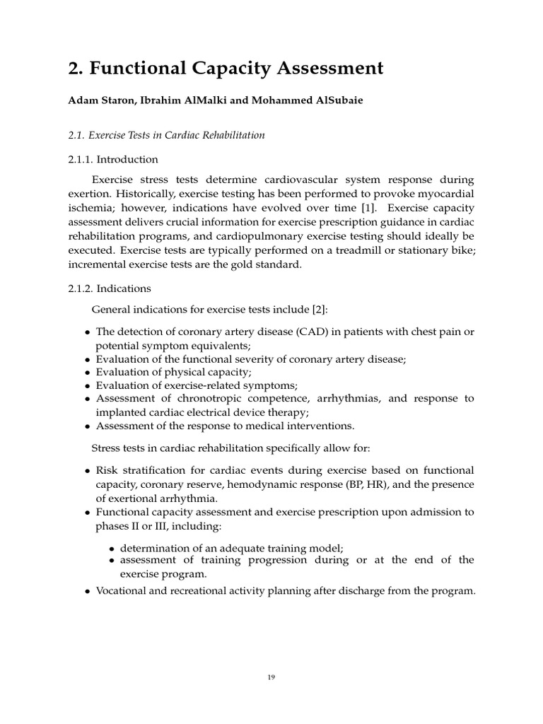 Cardiac Rehabilitation Exercise Testing | PDF | Coronary Artery Disease ...