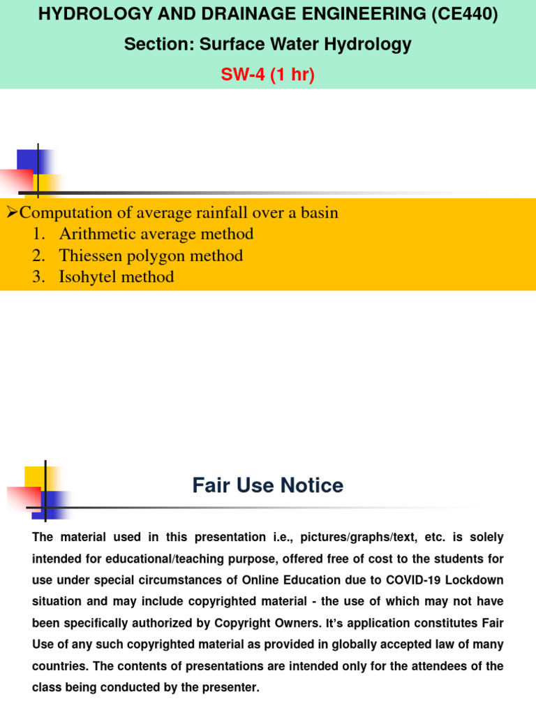 Sw 4 Computation Of Average Rainfall Pdf Drainage Basin Area