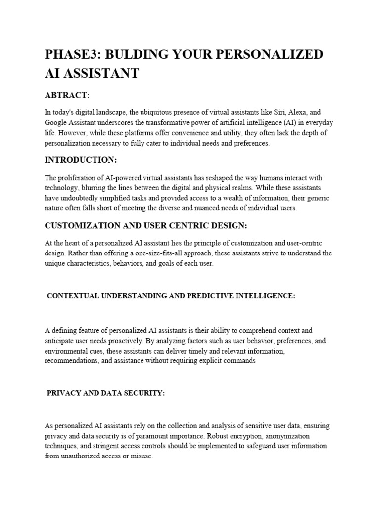 Phase3 Ai Powered Voice Assistant | PDF | Artificial Intelligence | Intelligence (AI) & Semantics