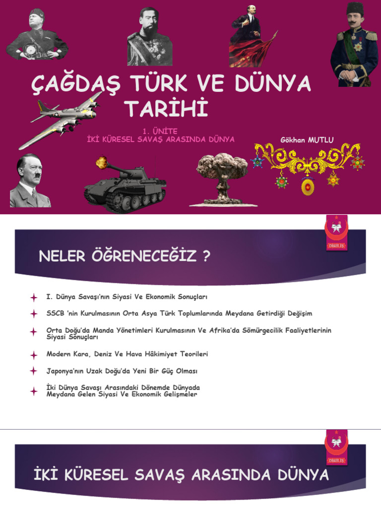 12.sinif Cagdas Turk Ve Dunya Tarihi 1. Unite Iki Kuresel Savas ...