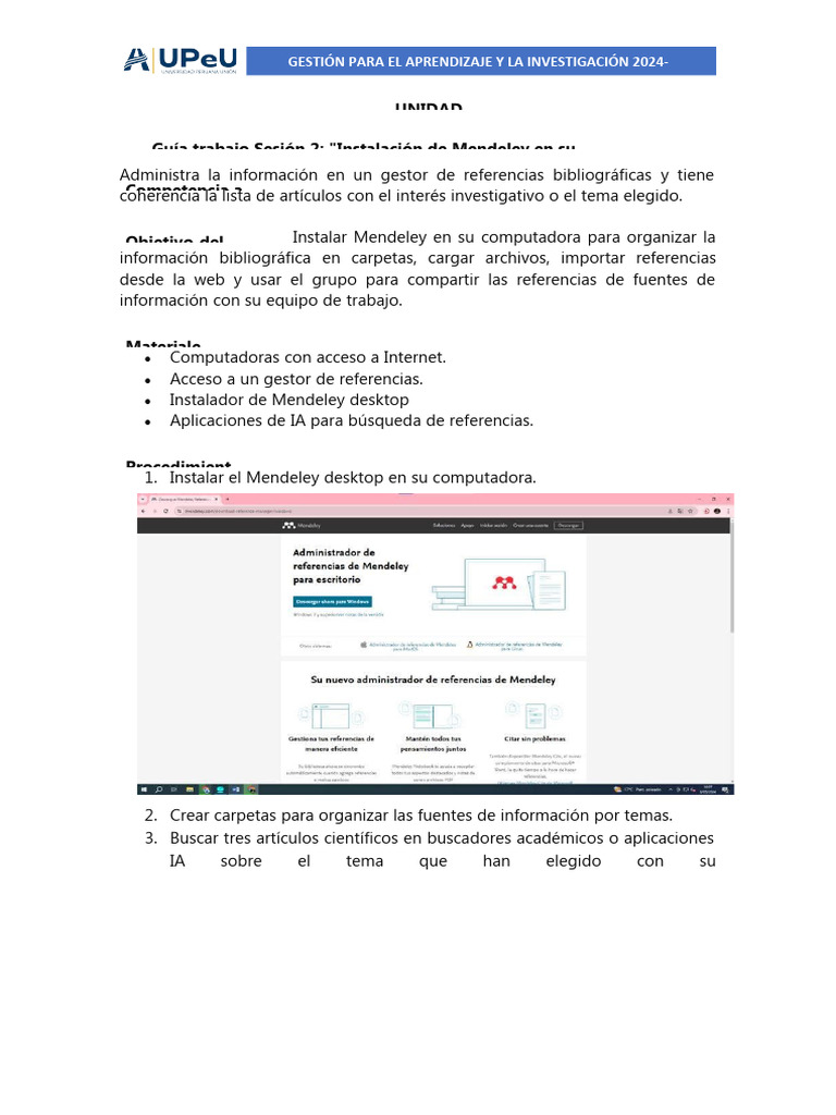 u2_s2_guía Trabajo_instalación de Mendeley en Su Computadora_tgzfdduitx ...