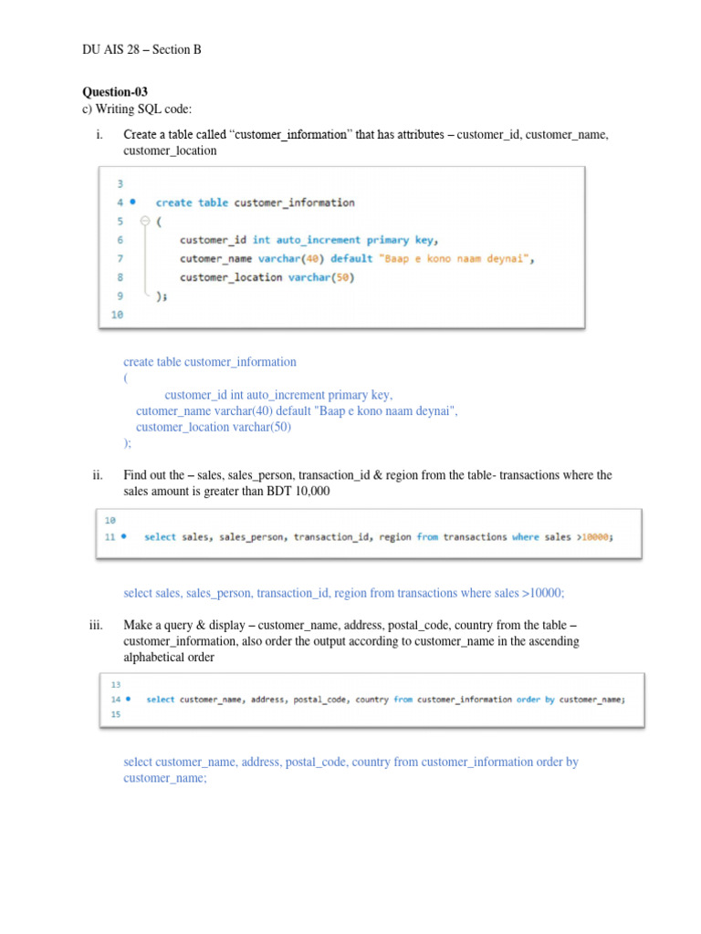 SQL Question Bank Solution-Two-Most-Repeated | PDF | Data Management ...