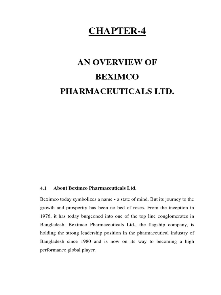 BEXIMCO Overview in Pharmaceutical Industry | PDF | Governance ...