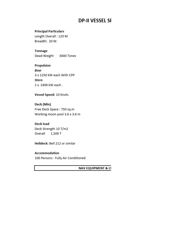 DPII DSV and 8 Point Barge Specs | PDF