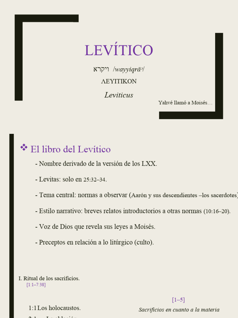 (Clase 8) Liber Leviticus | PDF | Libro de levítico | Sacerdote