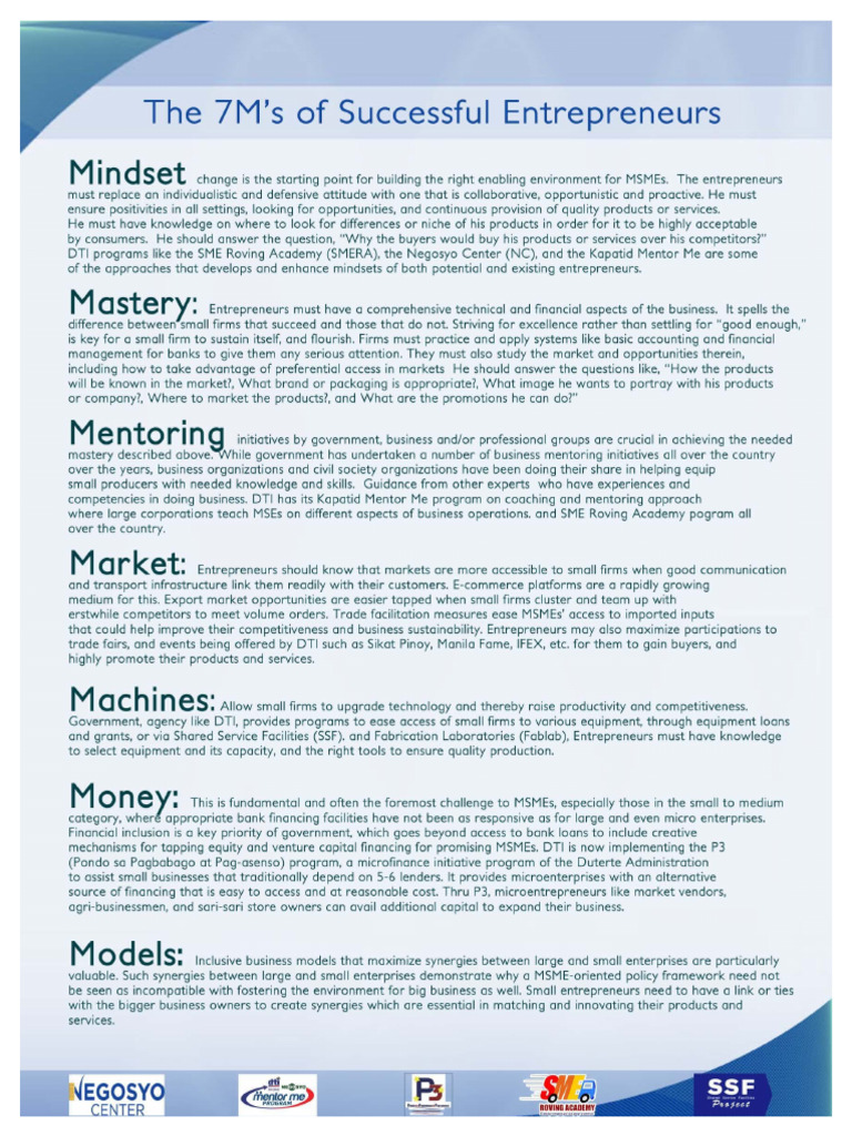 7Ms of Successful Entrepreneurs | PDF