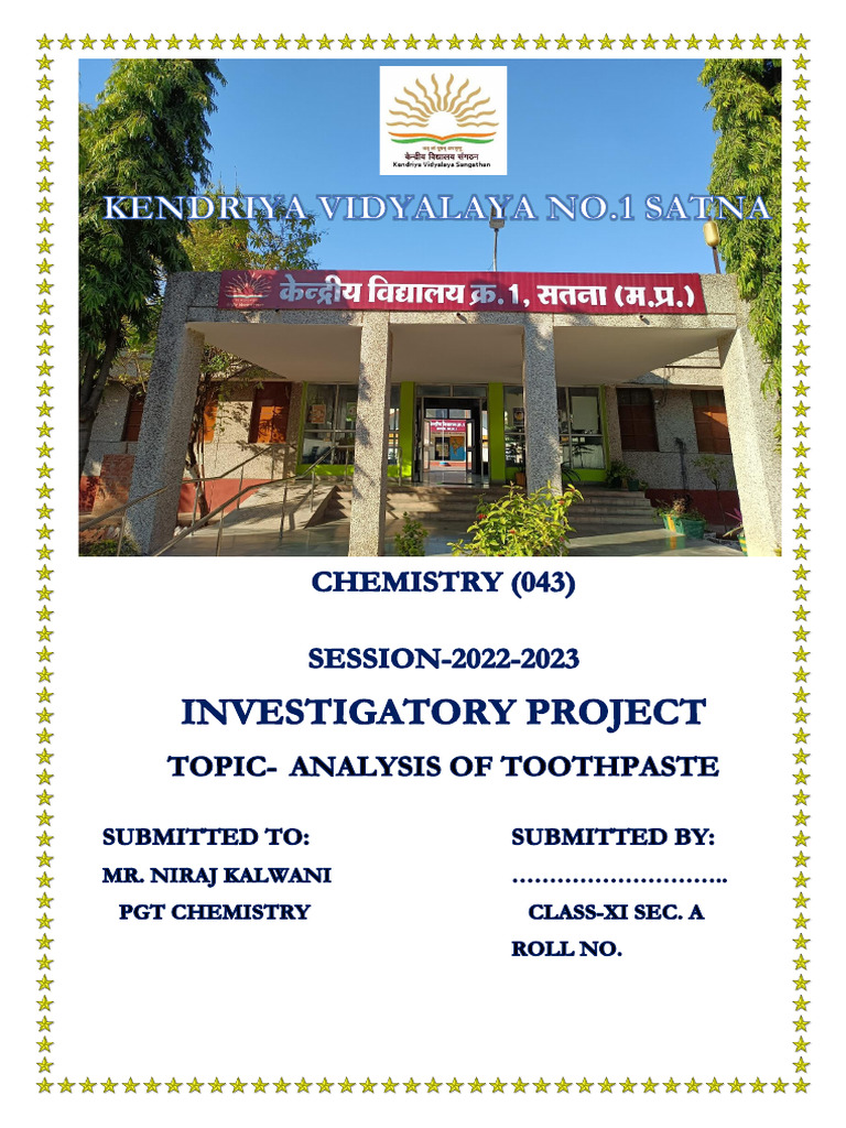 Toothpaste Analysis Project Report | PDF | Salt (Chemistry) | Acid