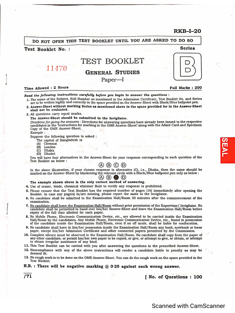 Apsc Pre Gs I - 2020 Pyq | PDF