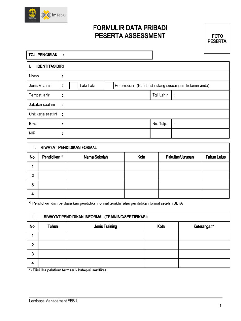 New-Data & Pengalaman Diri - Asesmen Selevel Eselon 3-4 Kemenhub 2023 | PDF