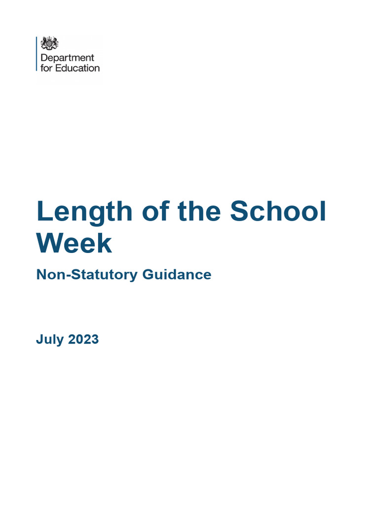 Minimum School Week Non-Statutory Guidance | PDF | Child Care