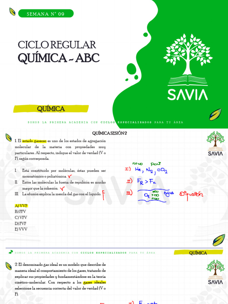 Química ABC Sem9 9b T | PDF | Gases | Ciencias fisicas