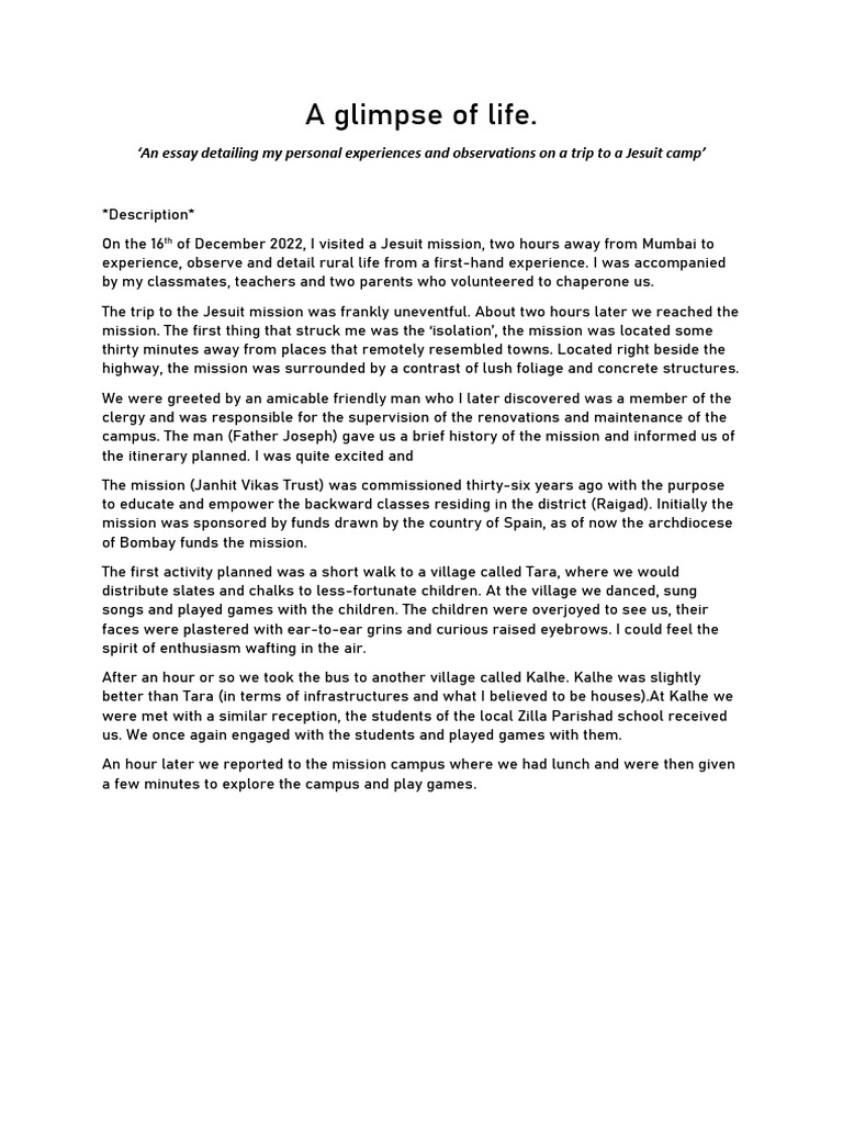 A glimpse of life | PDF