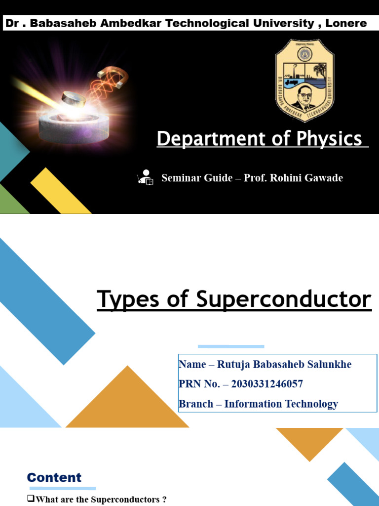Physics Types of Superconducters | PDF | Superconductivity | Electromagnetism