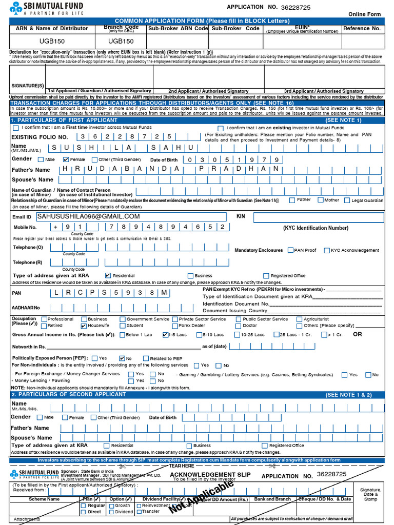 Common Application Form for Mutual Funds | PDF | Cheque | Identity Document