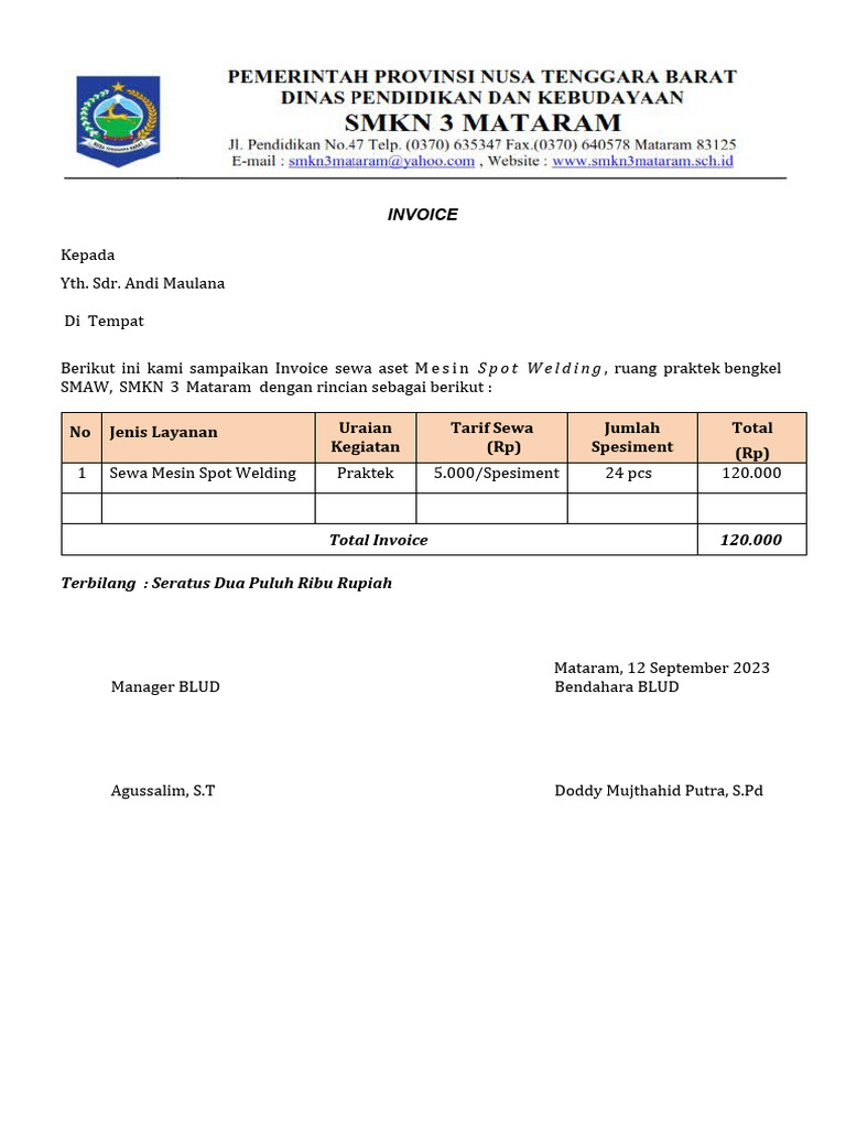 Invoice Spot Welding | PDF